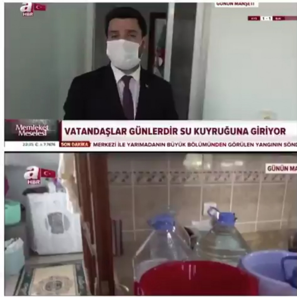 A Haber'in su kesintisi haberinde çamaşır makinasının çalışması olay ...