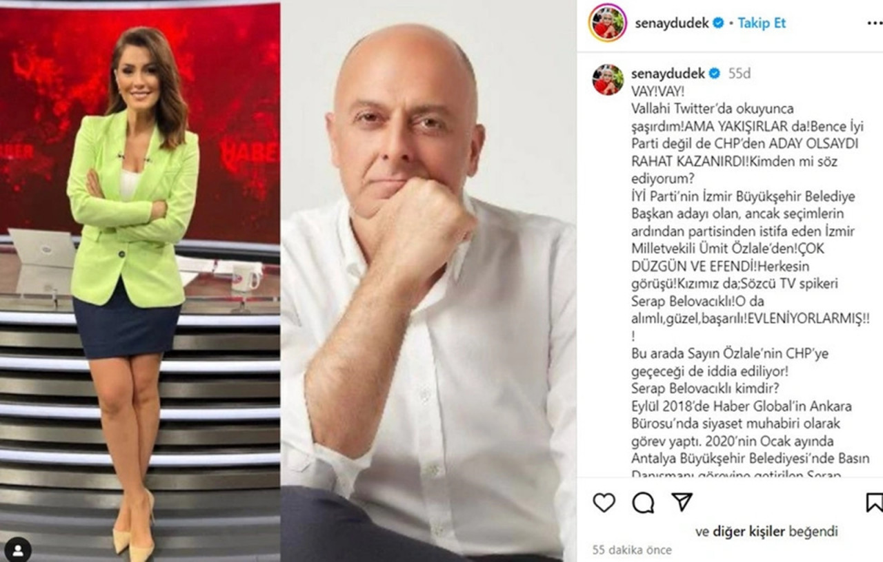 Şenay Düdek duyurdu, Spiker Serap Belovacıklı ve siyasetçi Ümit Özlale ...